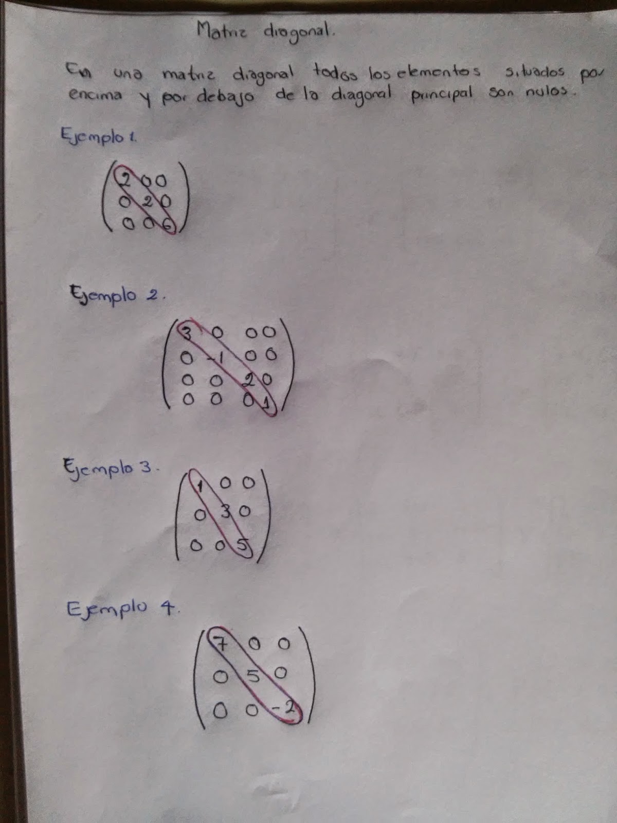 Algebra Lineal: MATRIZ DIAGONAL